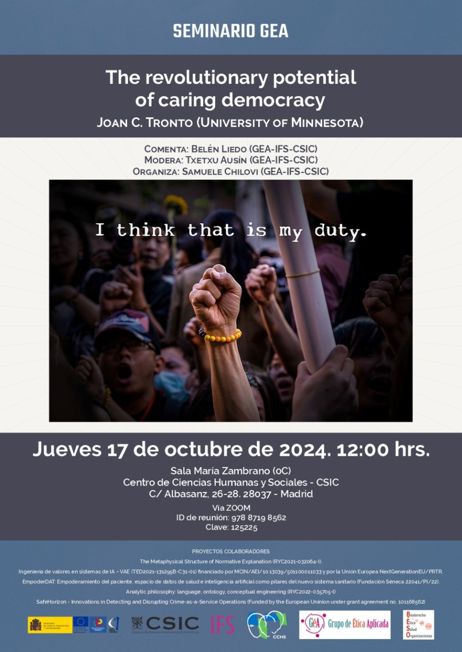 Seminario GEA (Grupo de Ética Aplicada): "The revolutionary potential ...